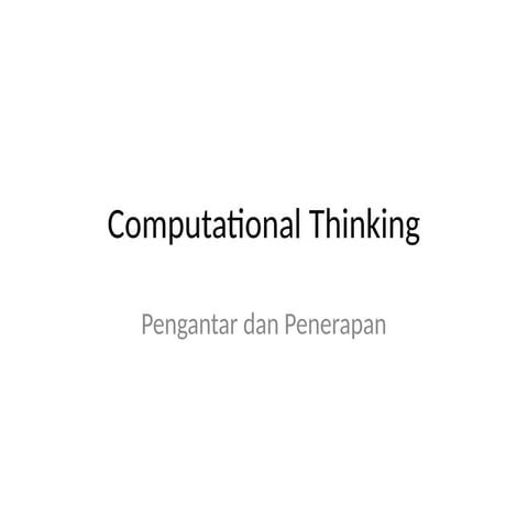 Computational_Thinking_mapel informatika | PPTX