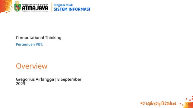 Computational Thinking Lecture Introduction Ppt