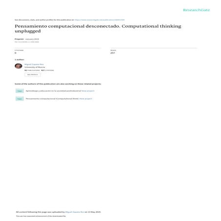 Pensamiento computacional desconectado. Computational thinking ...