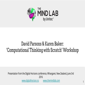 Computational thinking with Scratch Workshop | PDF