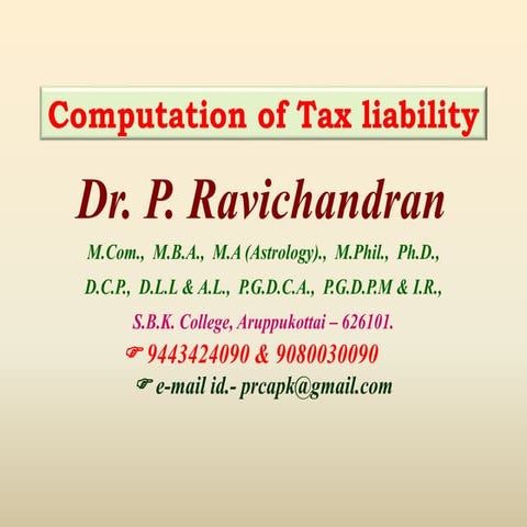 Computation of tax liability | PPTX