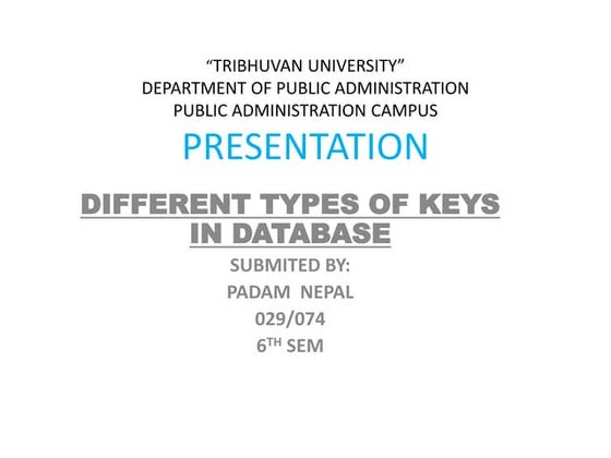 Dbms Types Of Keys Ppt 5727