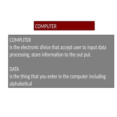Computer. Read understand how some topic | PPTX