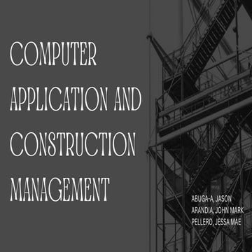 computer application and construction management | PDF