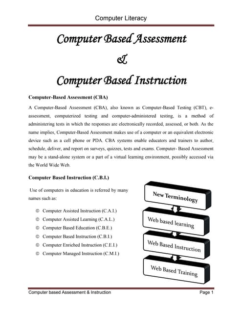 Computer based assessment content | PDF
