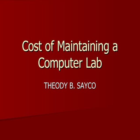 Computer Lab Costs | PDF
