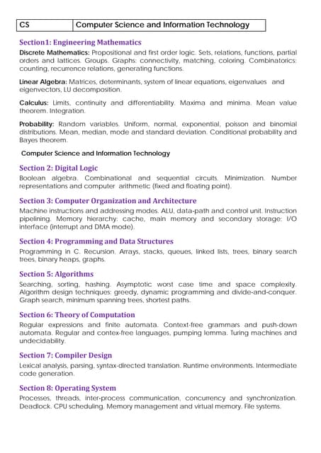 Gate coaching for computer science | PDF
