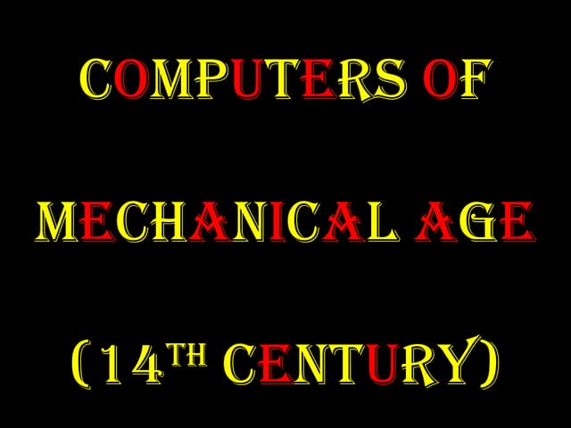 History of the computer (mechanical age) | PPT