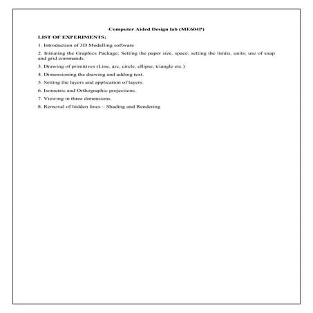 Computer Aided Design Lab Manual Freecad Pdf