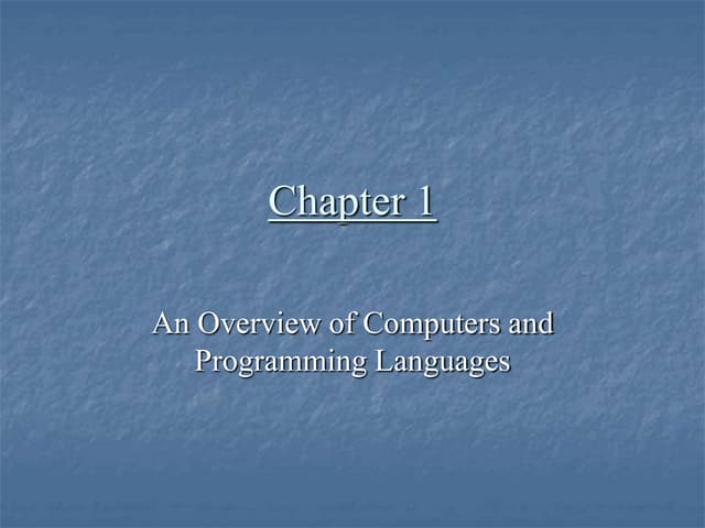 Computer And Programming Language Ppt