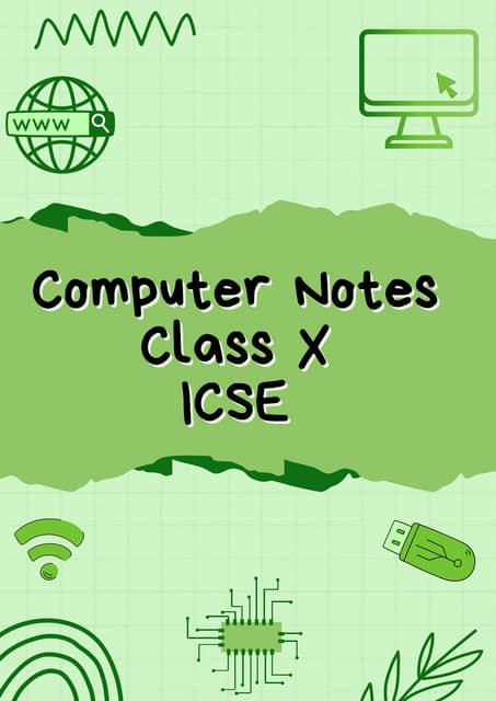 ICSE Computer Applications Class X Handwritten Notes | PDF ICSE Computer Applications Class X Handwritten Notes | PDF