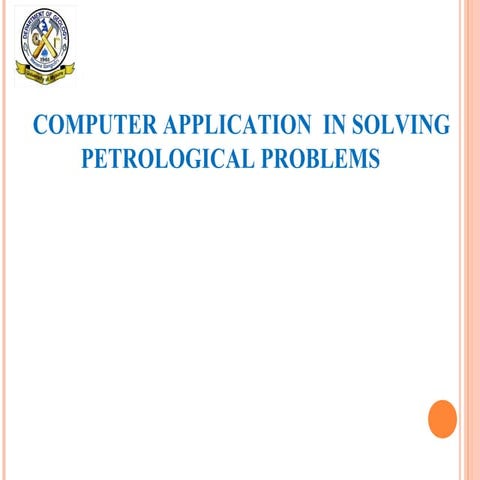 Computer application in solving petrological problems | PPT | Chemistry ...