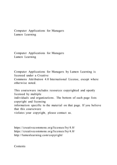 Computer Applications for Managers Lumen Learning | DOCX Computer Applications for Managers Lumen Learning | DOCX