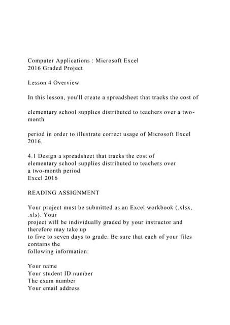 Excel exam practical | DOCX