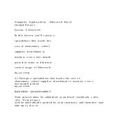 Computer Applications Microsoft ExcelGraded ProjectLes | DOCX