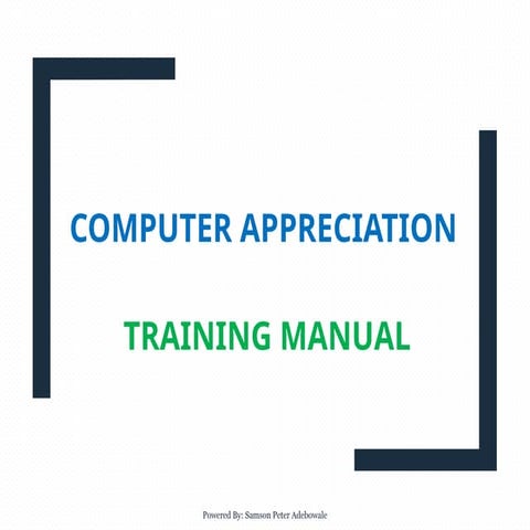 Computer Appreciation Lesson Note for all Computer Beginers | PPT