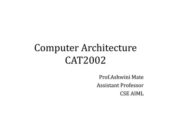 CSS1C05 ---computer organization and architecture | PDF