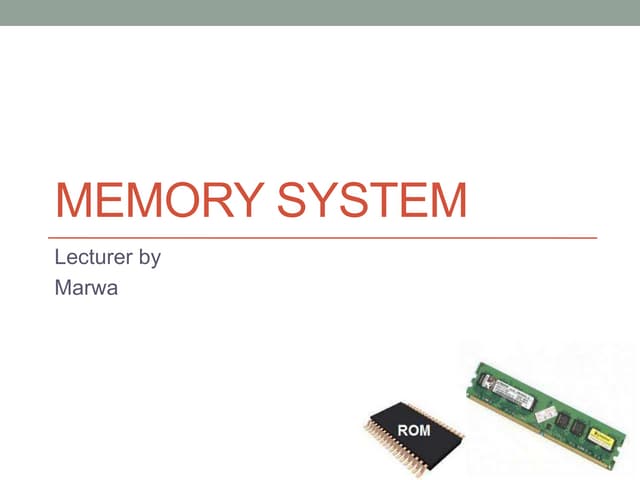 Computer Architecture Memory System Pptx Data Storage And
