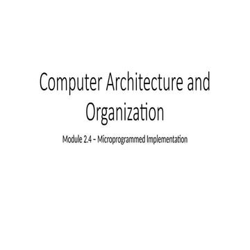 Computer Architecture Module 2.5 - Microcontrollers | PPTX