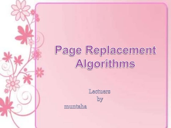 Fifo Lru Optimal Page Replacement Algorithm Ppt 8618