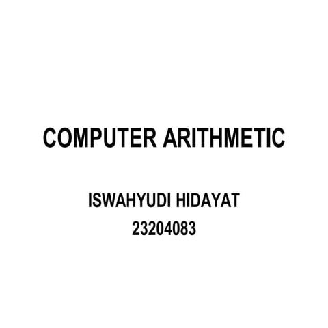 Computer arithmatic | PDF