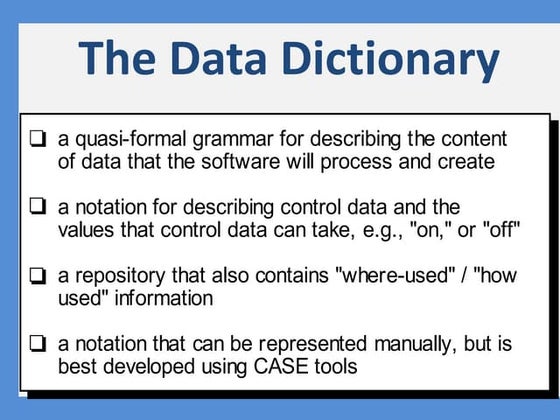 Data dictionary | PPT