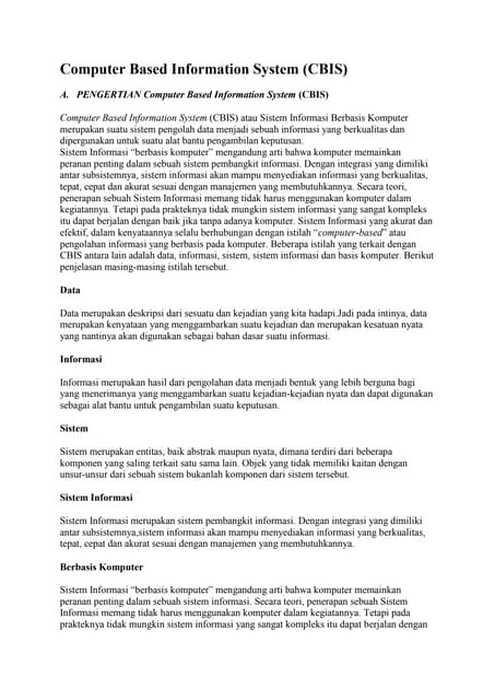 CBIS (COMPUTER BASE INFORMATION SYSTEM) | PPTX