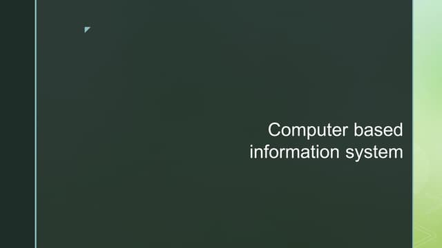 Computer based information system | PPTX