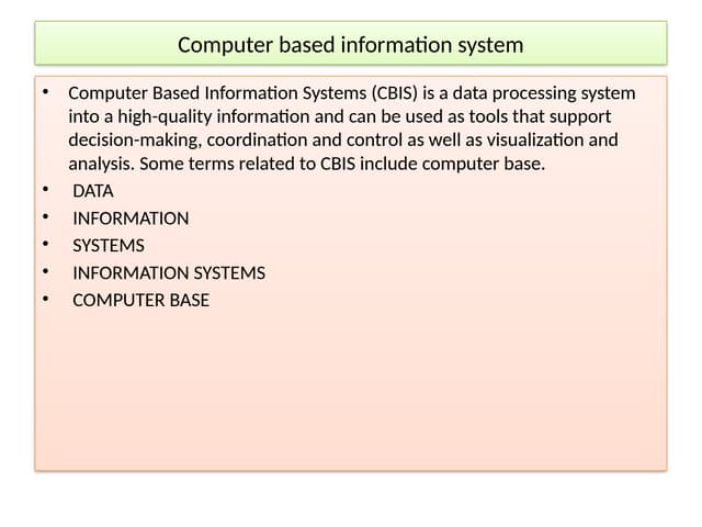 Computer based information system | PPTX