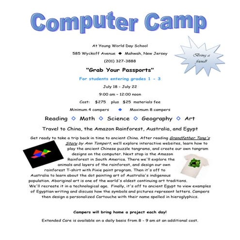 Computer camp grades 2 3 | DOCX
