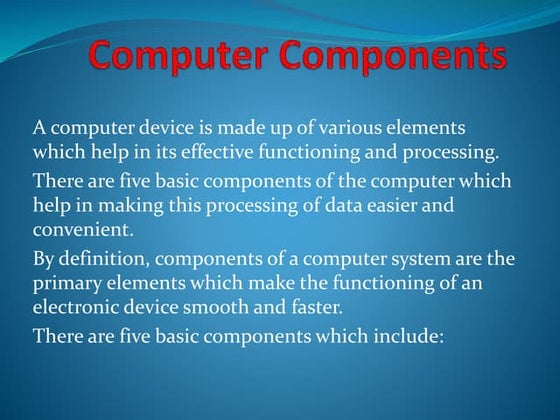 कंप्यूटर के भाग और उनके कार्य,Computer parts and their functions | PDF