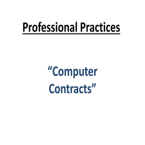 computer contracts and professional ethics | PPTX