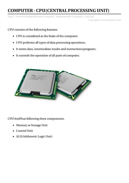 CPU (Central Processing Units) | PPT