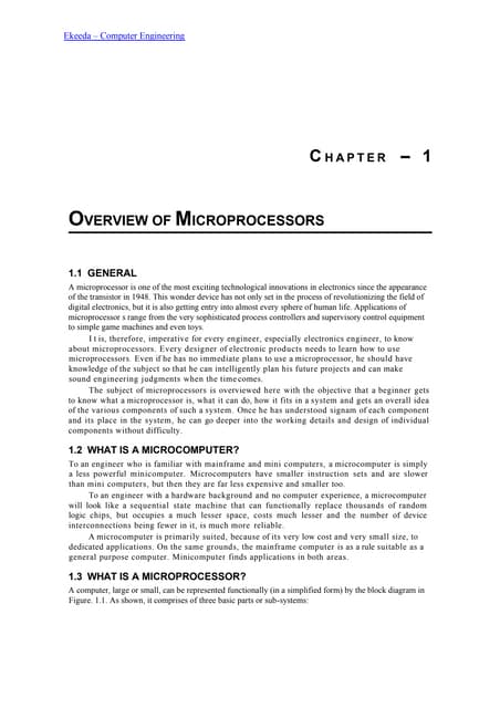 Computer engineering - overview of microprocessors | PDF Computer engineering - overview of microprocessors | PDF