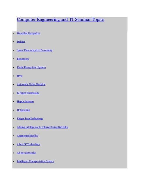 Seminar presentation format | PPT
