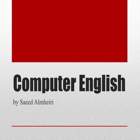 Computer english | PPT