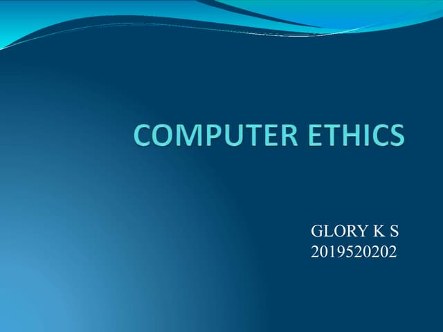 The 10 Commandments of Computer Ethics | PPT