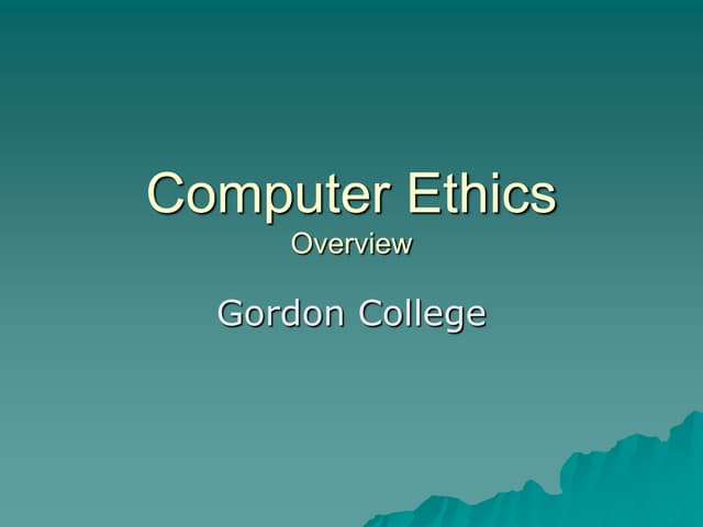 Computer ethics | PPTX
