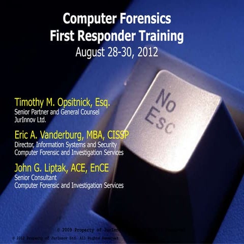 Computer Forensics: First Responder Training - Eric Vanderburg ...