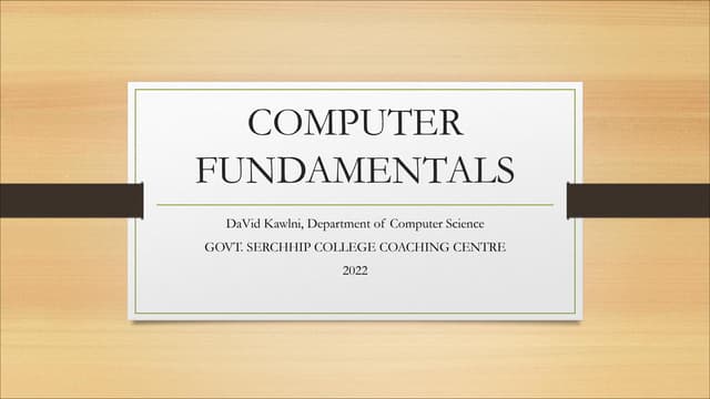 Computer Fundamentals Ppt 8962