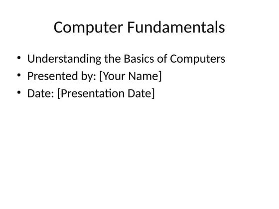 Computer_Basics_Presentation computer basic | PPTX