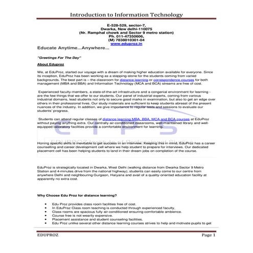 Computer fundamentals & window based application | PDF