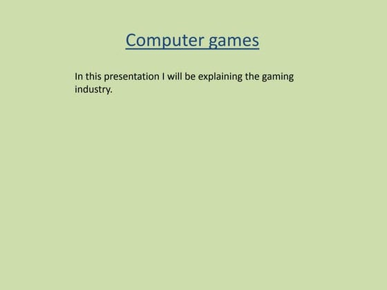 Computer games | PPT