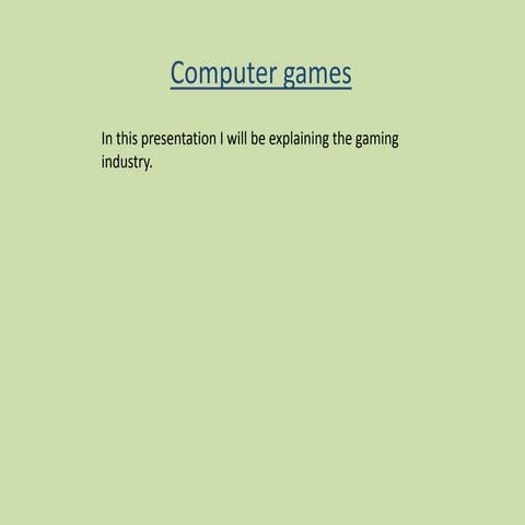 Computer games | PPTX