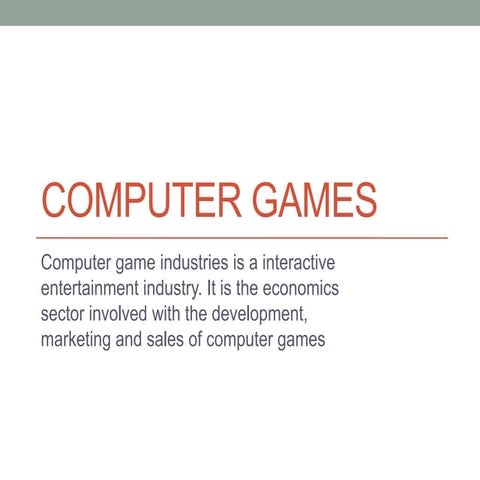 Computer games | PPTX