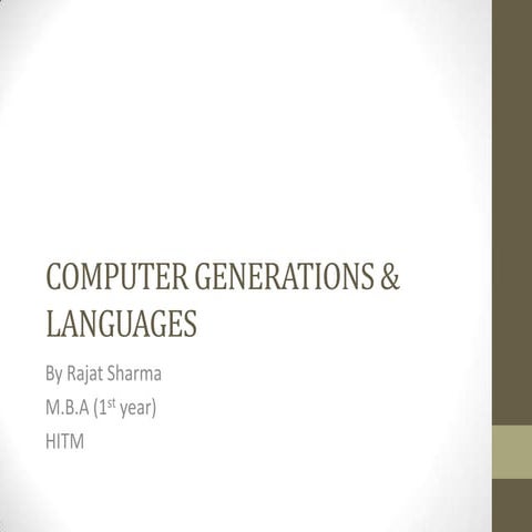 Computer Generations And Languages Pptx Programming Languages Computing