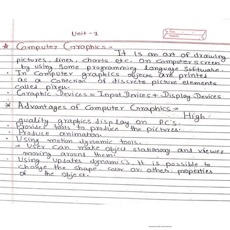 computer Graphic Notes | PDF