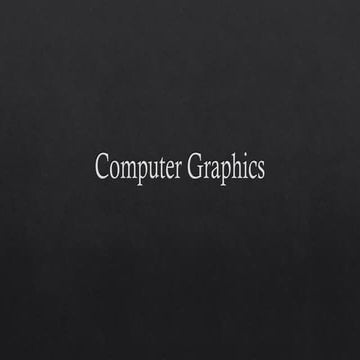 Computer Graphics Ppt