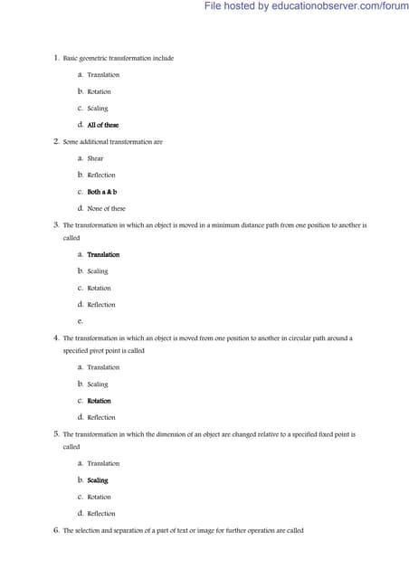 Computer Input and Output Device MCQ Question | PDF