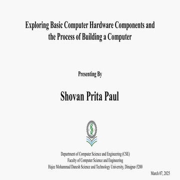 Exploring Computer Hardware Components and the Process of Building a ...